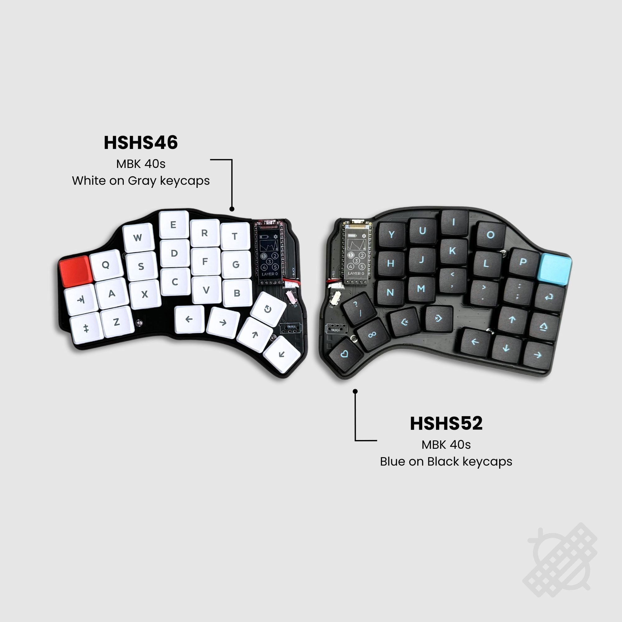 Pre-soldered Wireless HSHS46 (Hotswappable Hillside46) Split Keyboard ...