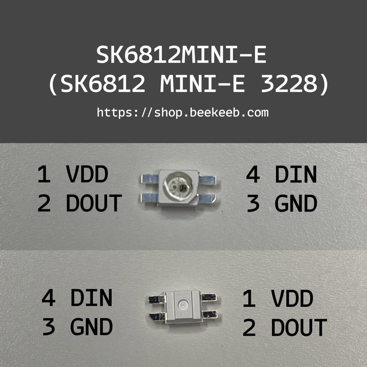 SK6812MINI-E (SK6812 MINI-E 3228) SMD RGB LED (5pcs) – beekeeb